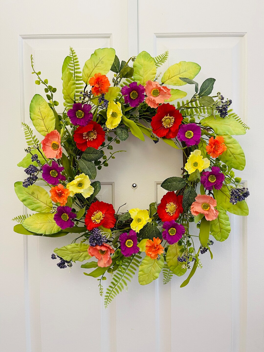 Spring/summer Flowers Wreaths, Front Door Flowers Wreath, Summer ...