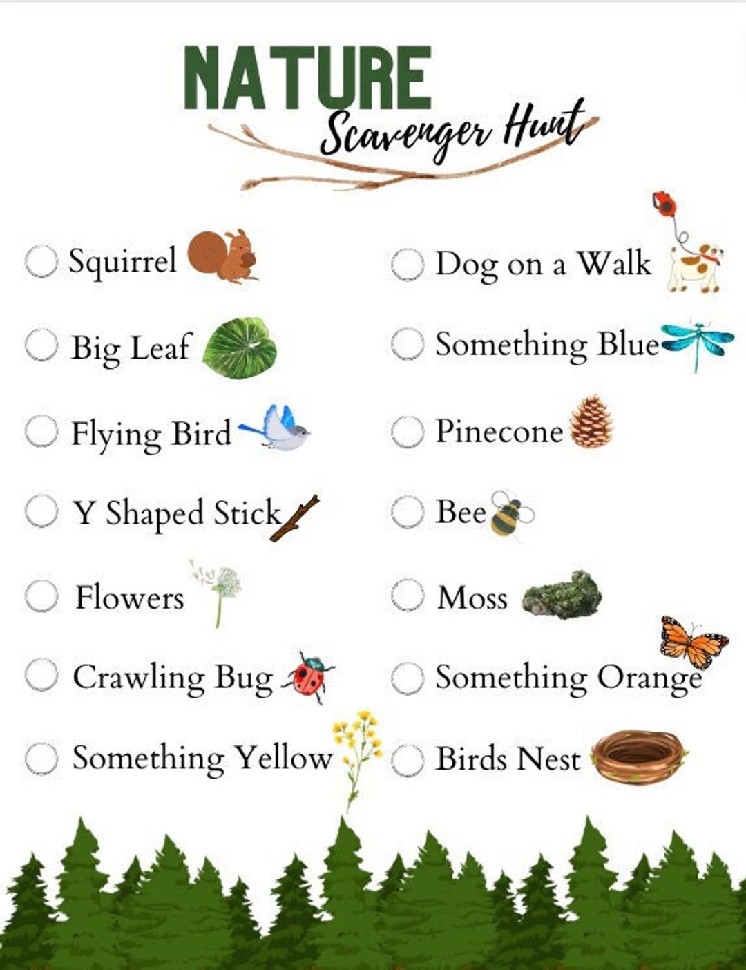 Nature Scavenger Hunt, Backyard, Outdoor, Hiking, Learning, Kids ...