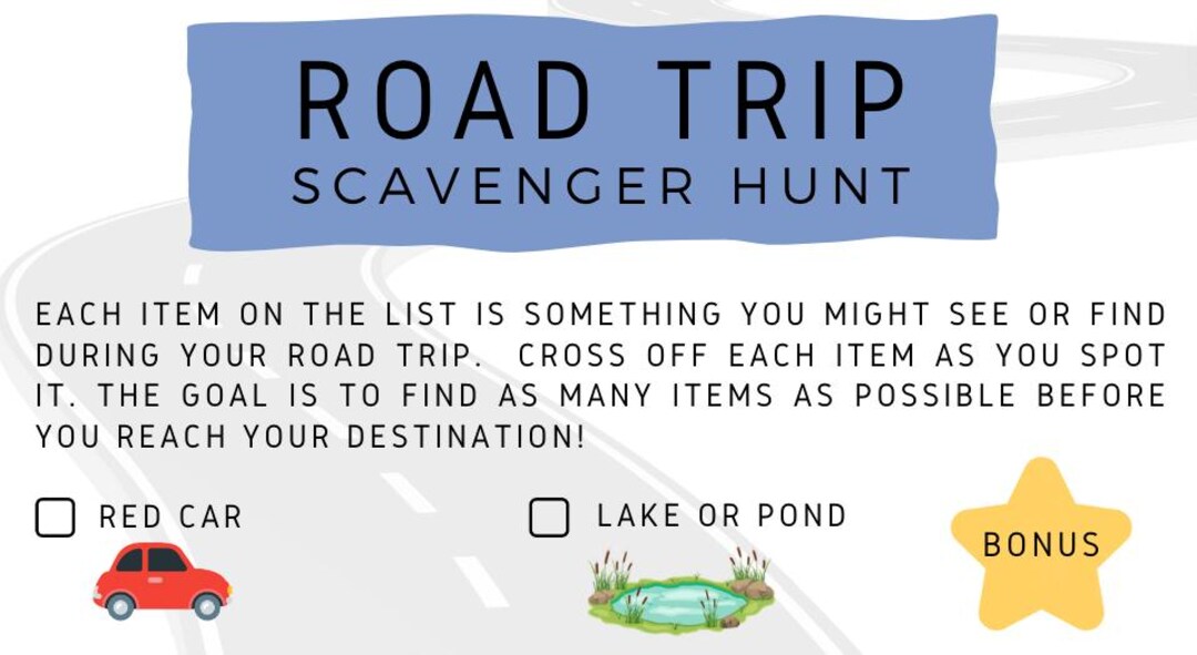 Roadtrip Scavenger Hunt, Long Drive, Driving, Learning, Kids, Toddlers ...