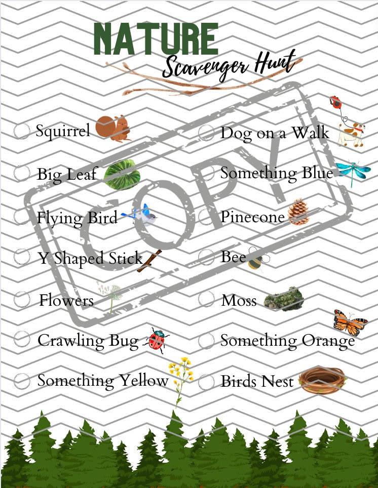 Nature Scavenger Hunt, Backyard, Outdoor, Hiking, Learning, Kids ...