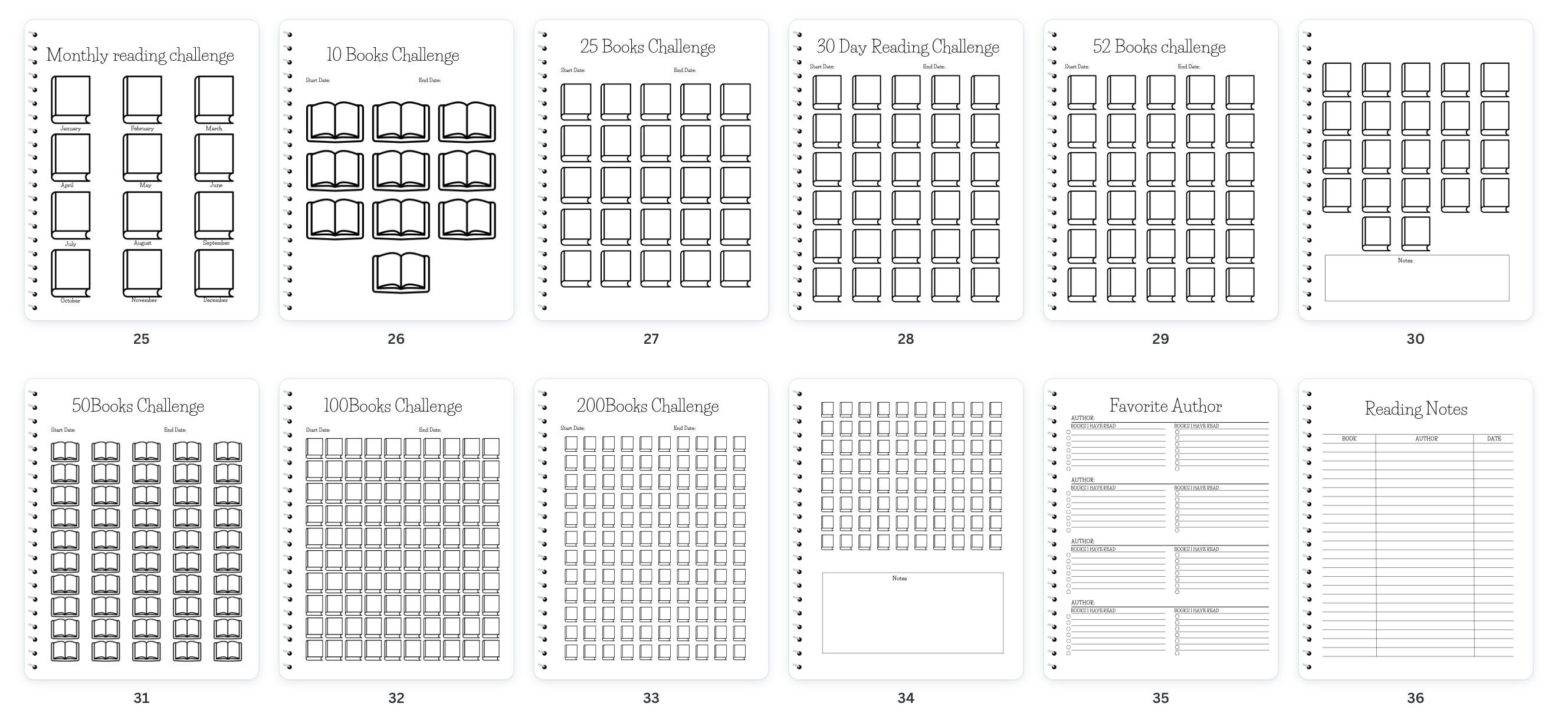 Book Reading Planner Bundle Printable, Reading Planner 2023,printable ...