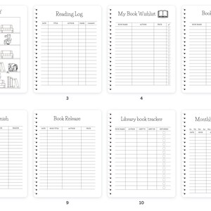 Book Reading Planner Bundle Printable, Reading Planner 2023,printable ...