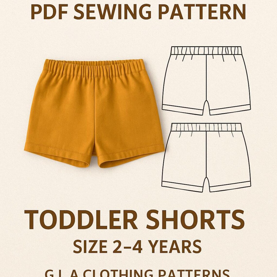 Easy Toddler Shorts PDF Sewing Pattern Sizes 2T to 4T Beginner Friendly ...