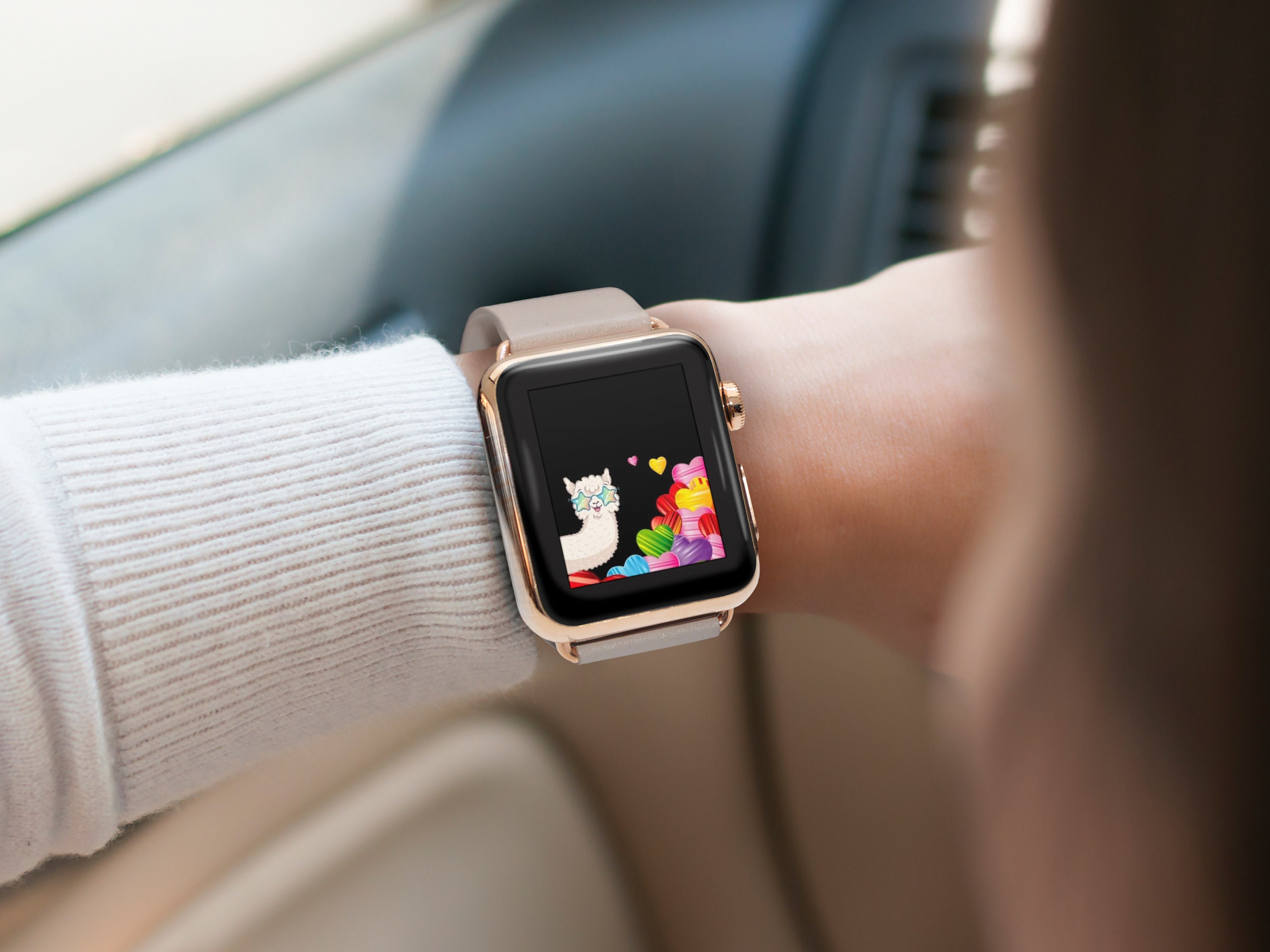 Valentine Llama Apple Watch Wallpaper, Watch Wallpaper, Llama Apple ...