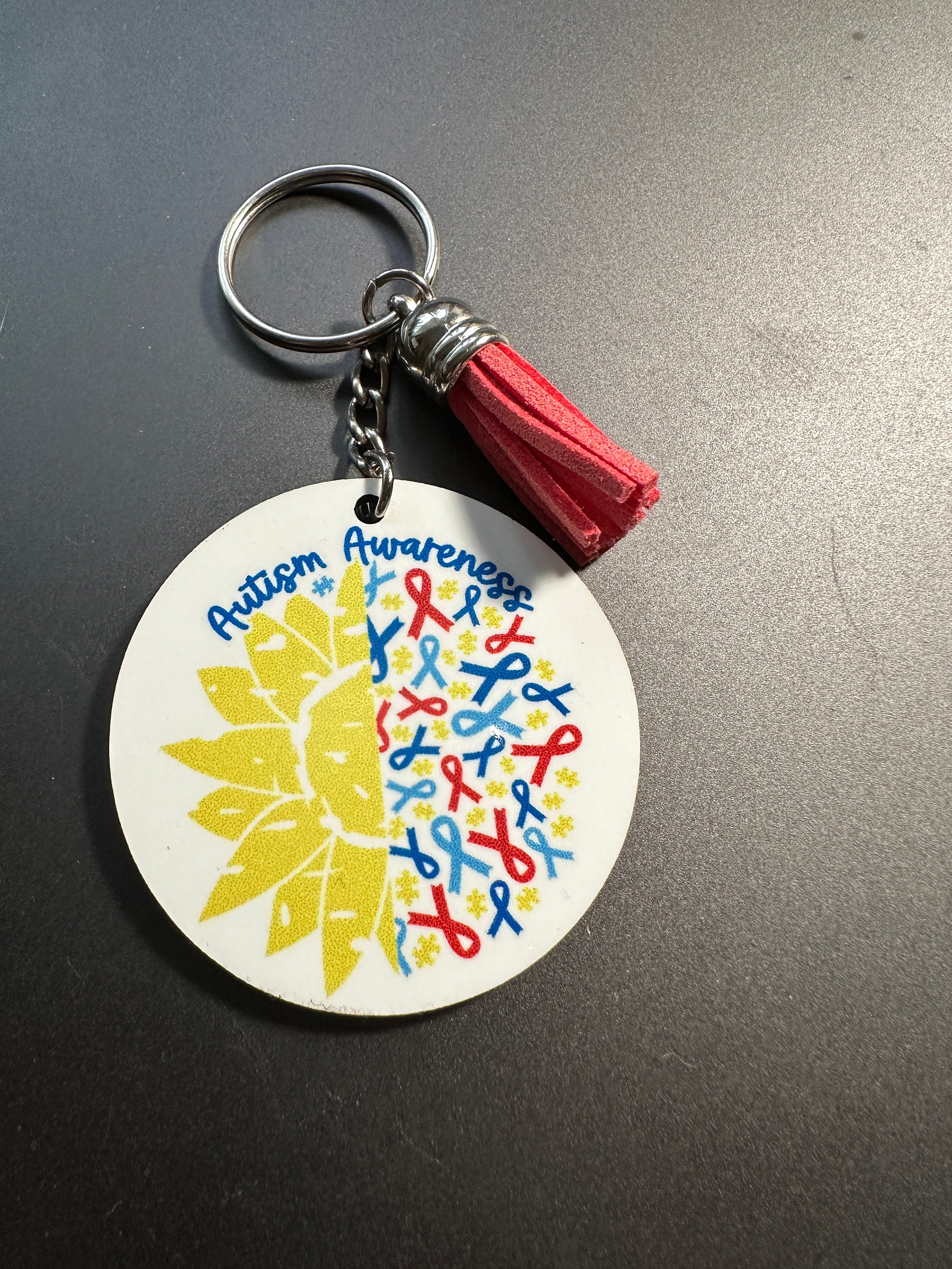 Llama Autism Awareness Keychain, Round Keychain, Keychains, Llama ...