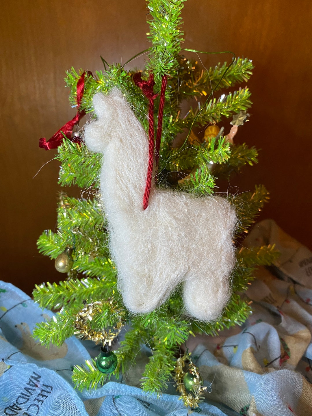 Needle Felted Llama Ornament, Llama Ornaments, Llama Fiber, Handmade ...