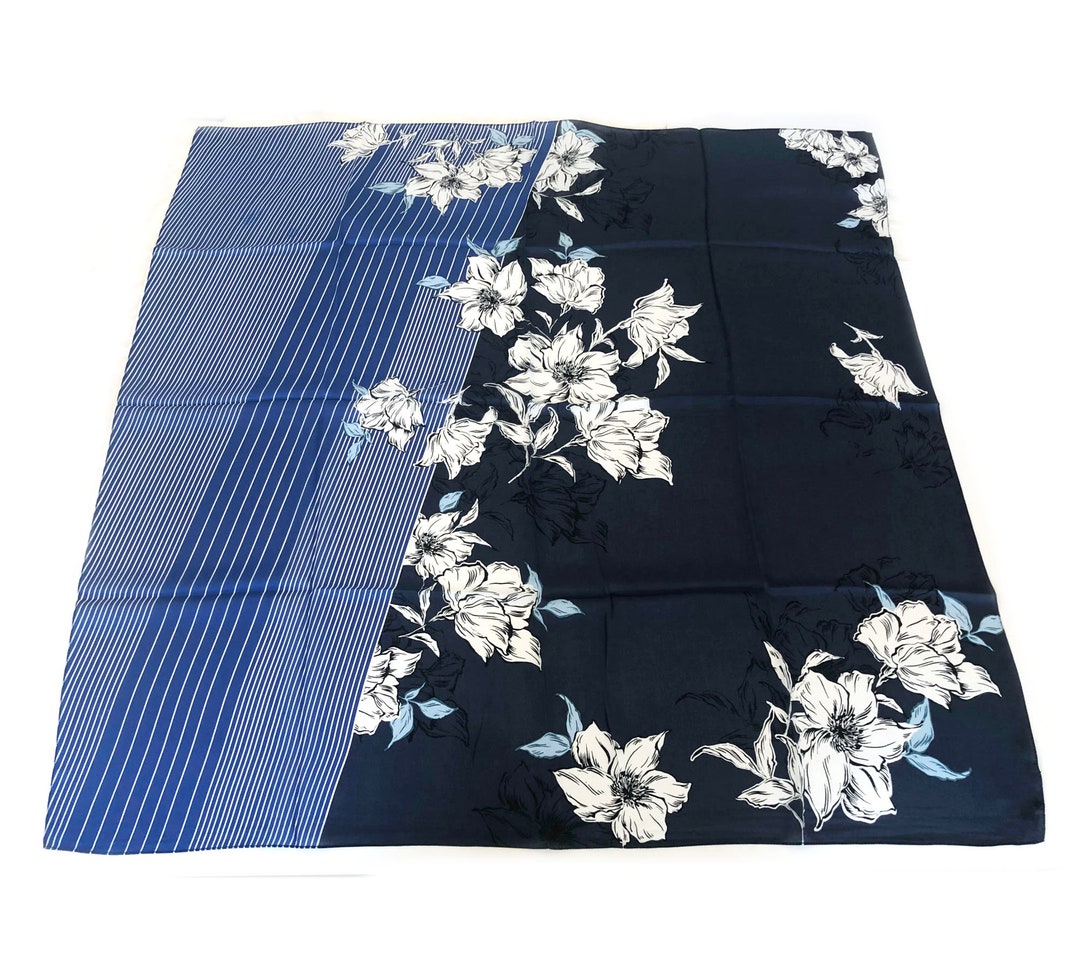 Slightly FLAWED - Pure Mulberry Silk 98CM Large Square Scarf Head Neck ...