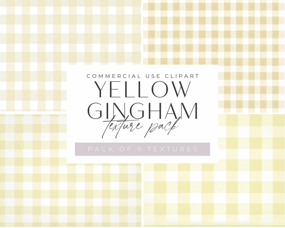 Gingham Yellow and White Texture Clipart, Check Pattern Backgrounds ...