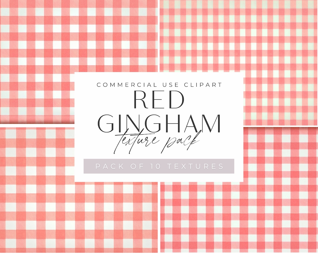 Gingham Red and White Texture Clipart, Check Pattern Backgrounds, Jpeg ...