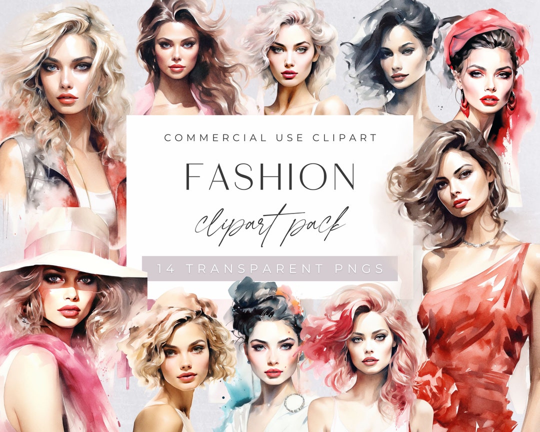 Fashion Model Clipart, Planner Girl Clip Art, Womens Head Png, Luxury ...