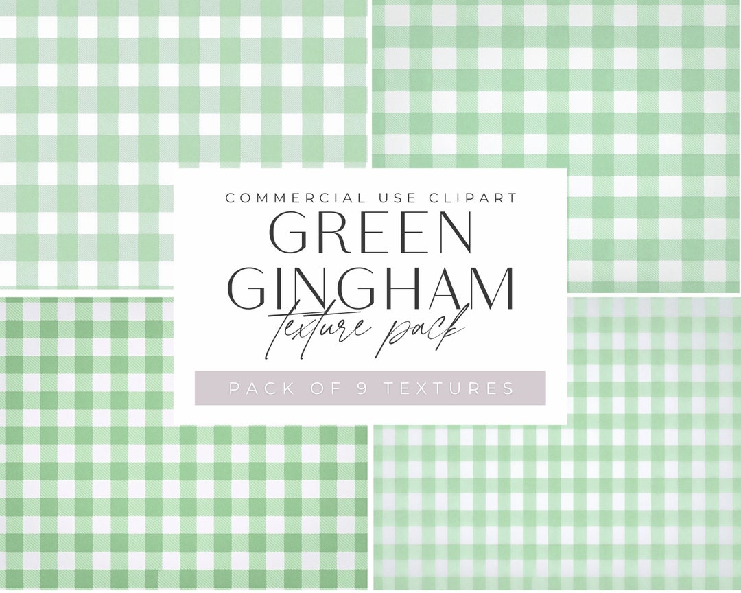 Gingham Green and White Texture Clipart, Check Pattern Backgrounds ...