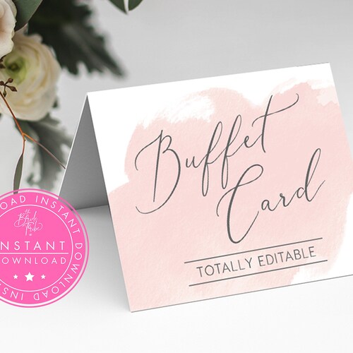 Buffet Card Template INSNTANT DOWNLOAD Wedding Food Label - Etsy
