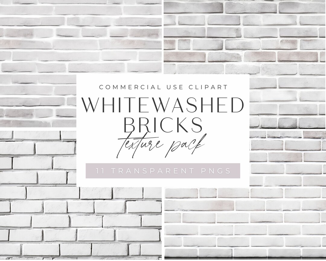 Whitewashed Bricks Clipart Brick Wall Backgrounds & Patterns - Etsy