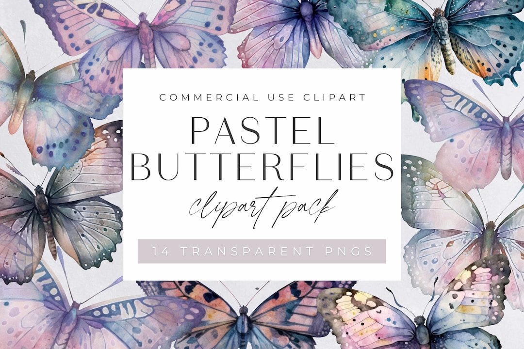 Pastel Butterflies Transparent Png Clipart, Watercolor Butterfly ...