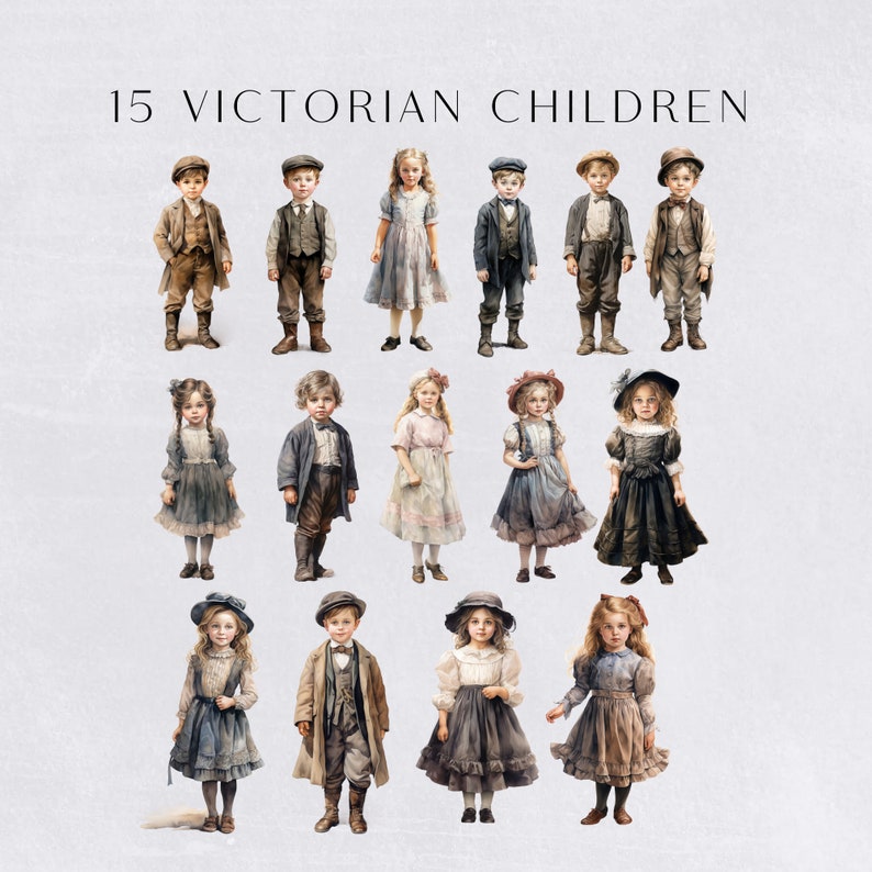 Victorian Children Clipart, Little Girl Clip Art, Vintage Little Boy ...