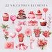 Valentines Treats Clipart, Watercolor Valentines Day Cake and Sweets ...