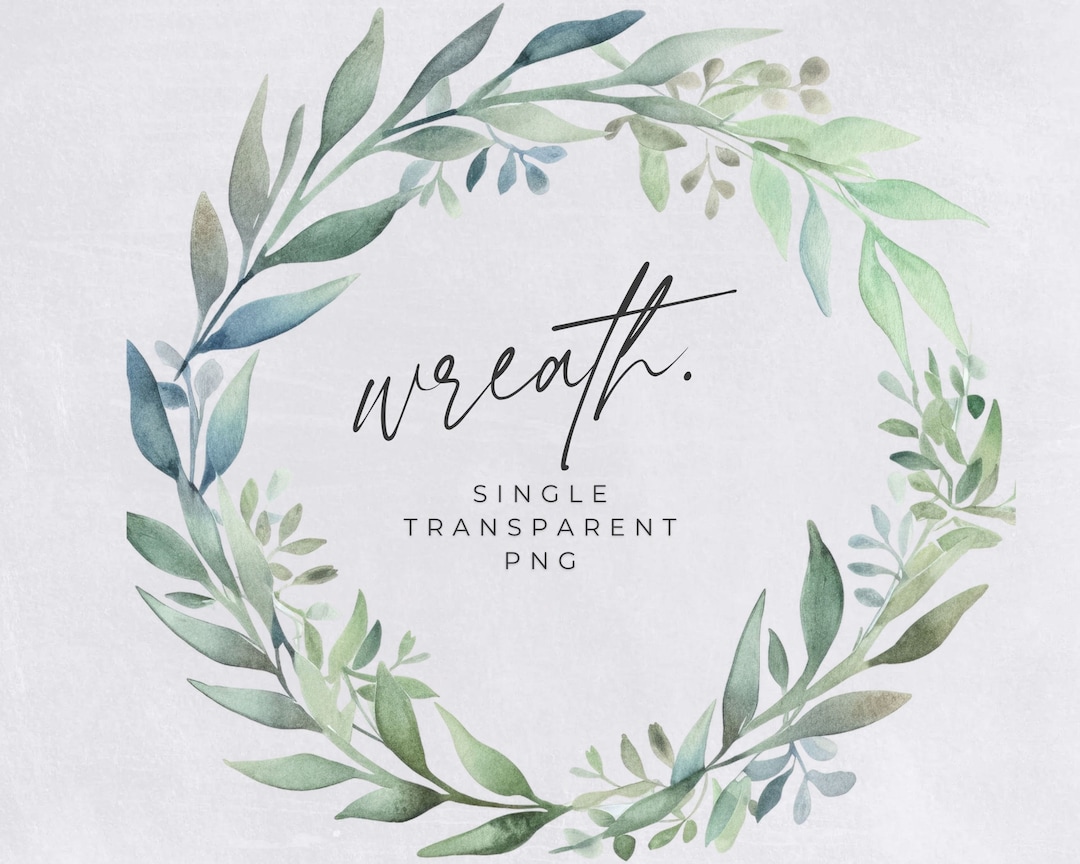 Clipart Watercolor Wreath SINGLE IMAGE Greenery Wreaths - Etsy