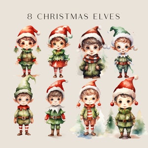 Printable Christmas Elves Clipart Instant Download, Santas Elf Clipart ...