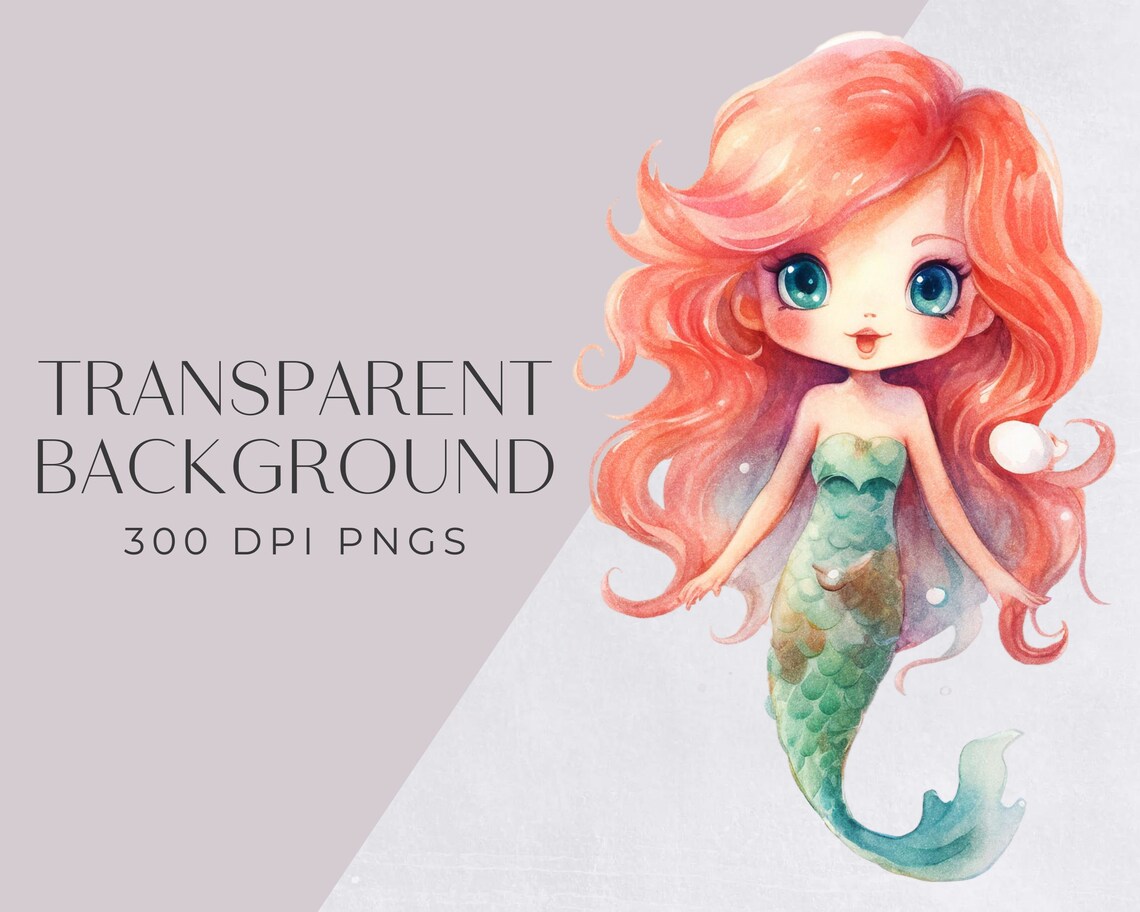 Mermaid Clipart, Fairy Tale, Magical Fantasy Clip Art, Nursery Decor ...