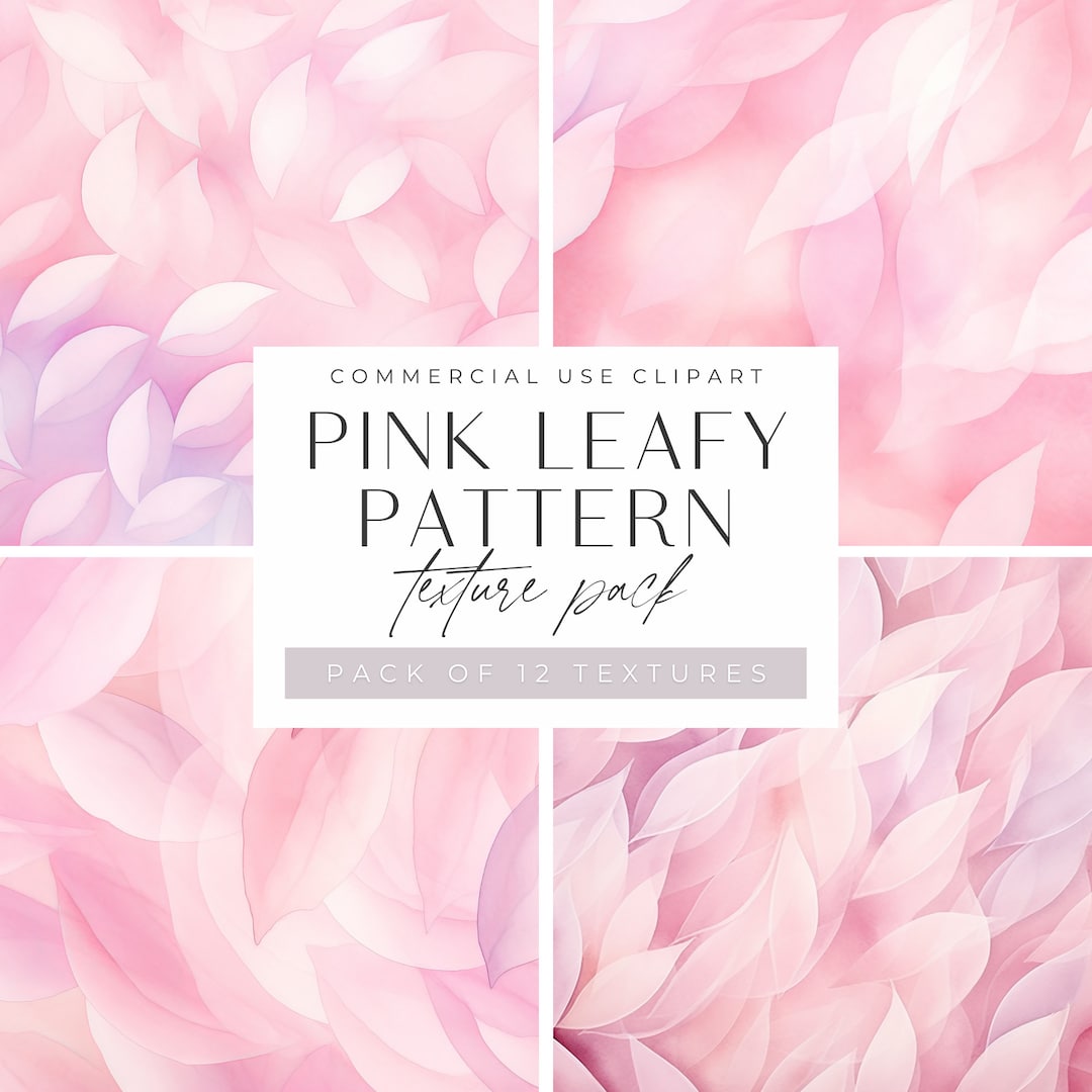 Pink Abstract Shaped Backgrounds, JPEG, Leafy Pattern, Trendy Brush ...