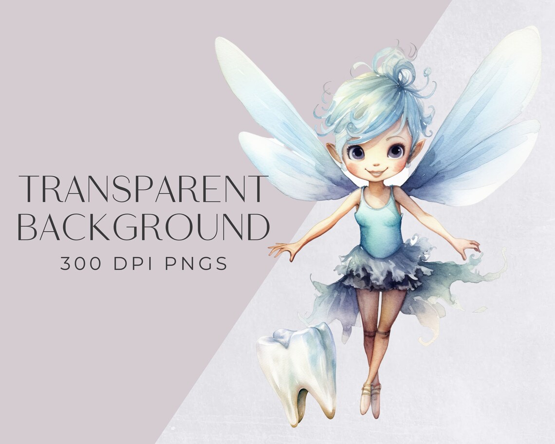 Tooth Fairy Clipart, Transparent Png Clipart, Watercolor, First Tooth ...