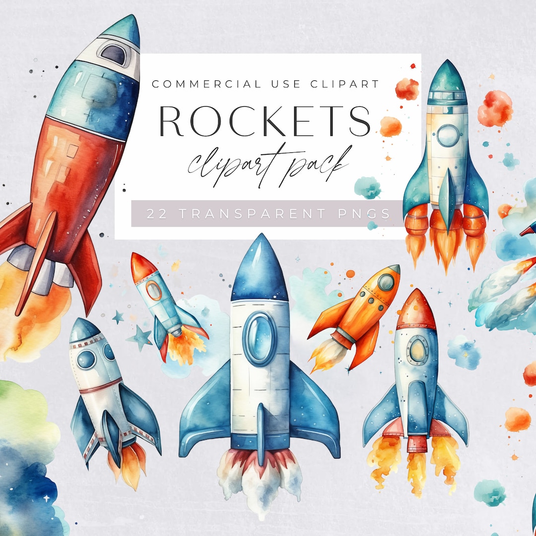 Space Rocket Clipart, Astronaut Clipart, Nursery Clipart, Planets and ...