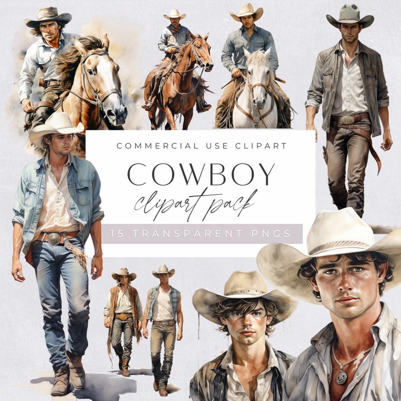 Cowboy Clipart - Etsy