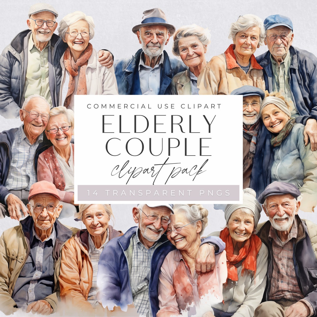 Elderly People Clipart, Old Person, Watercolor Grandmother ...