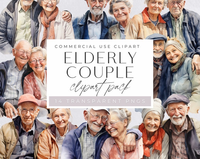 Elderly People Clipart, Grandma Illustration, Granny Clipart, Grandpa ...