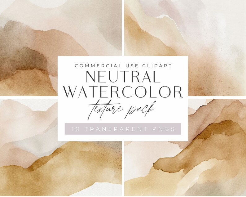 Neutral Watercolor Clipart Brown Textures for Backgrounds - Etsy