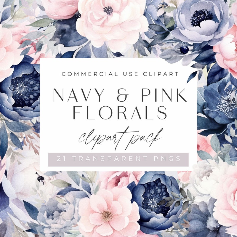Navy Blue Blush Pink - Etsy