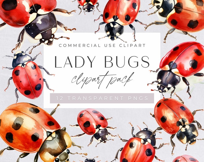 Ladybugs Clipart | 10 High Quality Jpgs | Digital Download | Nursery ...