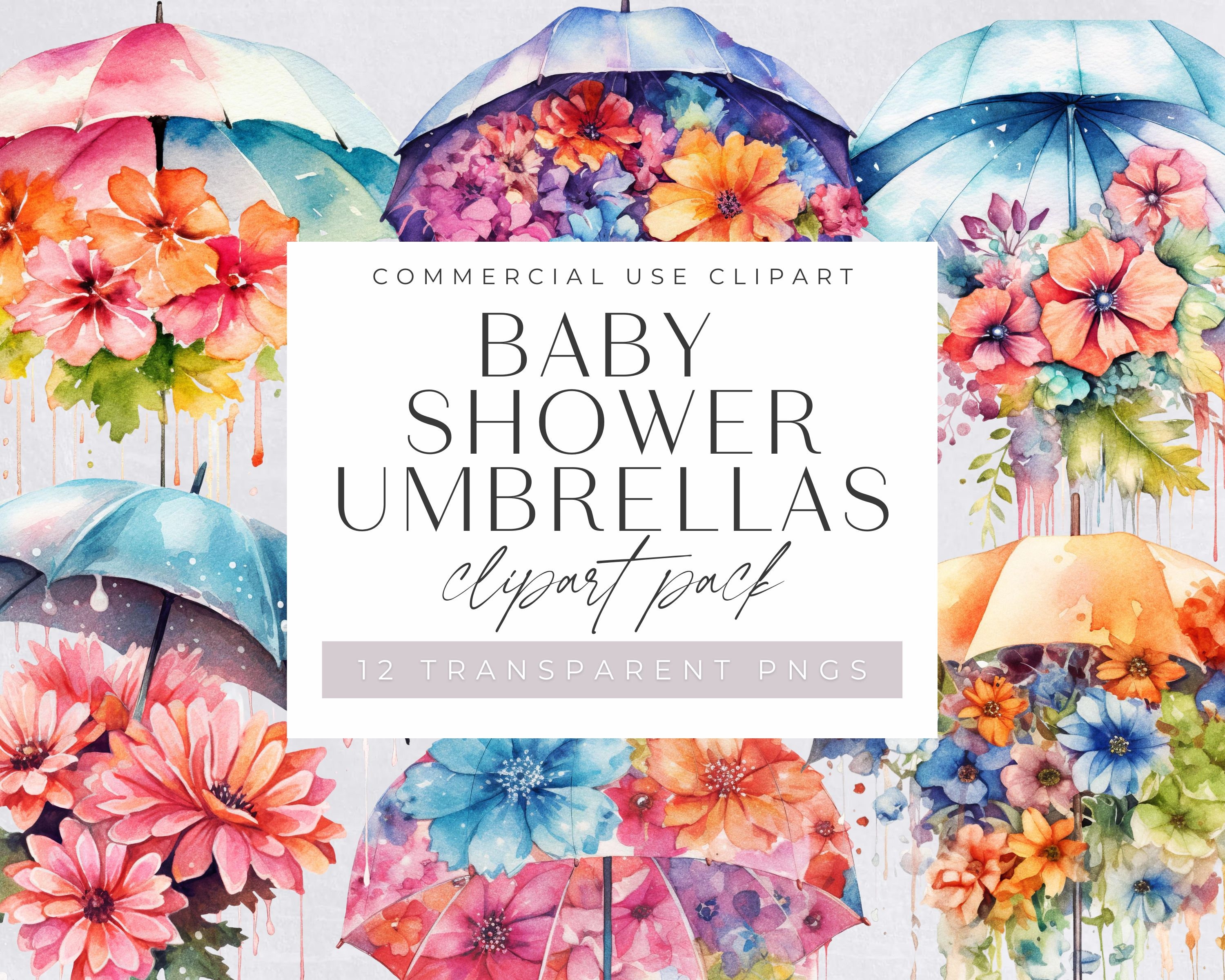 Baby Shower Umbrella Clip Art