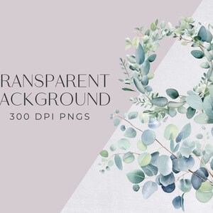 Watercolor Eucalyptus Leaves Clipart, Wreaths, Greenery, Green Foliage ...