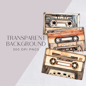 Cassette Tapes Clipart, Retro Music Tape Clip Art, 80s Party Graphics ...