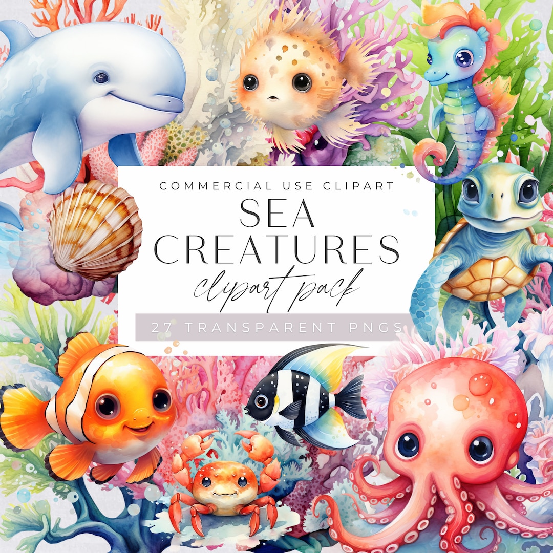 Baby Sea Creatures Clipart, Printable Ocean Animals Clip Art ...