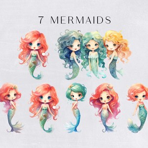 Mermaid Clipart, Fairy Tale, Magical Fantasy Clip Art, Nursery Decor ...