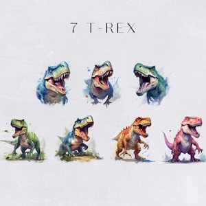 T-rex Watercolor Clip Art, Commercial Use, Transparent Pngs, Childrens ...