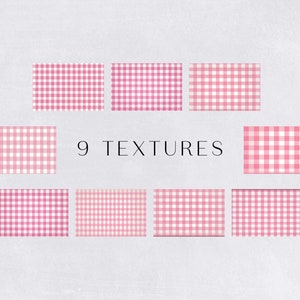 Gingham Pink and White Texture Clipart, Check Pattern Backgrounds, Jpeg ...