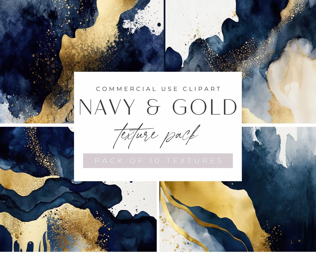 Navy & Gold Alcohol Ink Texture, Transparent Png Clipart, Colorful Blue ...