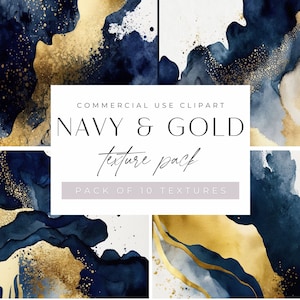 Navy & Gold Alcohol Ink Texture, Transparent Png Clipart, Colorful Blue ...