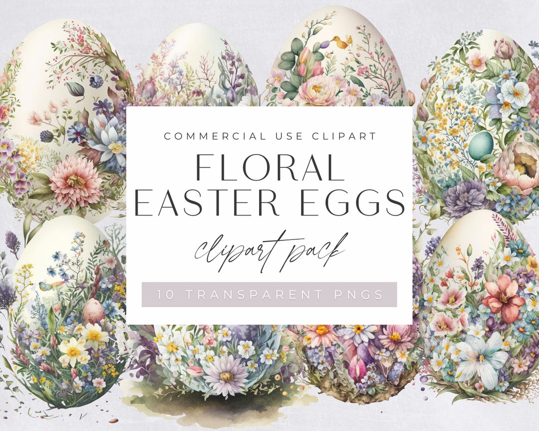 Watercolor Easter Eggs Clipart, Clipart for Commercial Use, Transparent ...