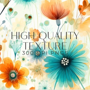 Retro 70s Clipart, Colorful Floral Seventies Flowers Background Clip ...