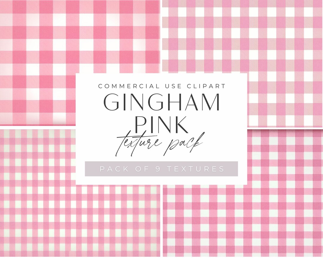 Gingham Pink and White Texture Clipart, Check Pattern Backgrounds, Jpeg ...