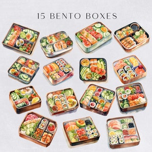 Bento Box Clip Art, Japanese Food Lunch Box Clipart, Back to School ...