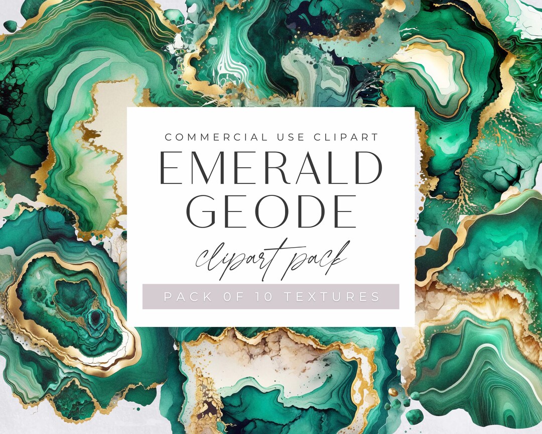 Emerald Green & Gold Alcohol Ink Png Clipart, Geode Transparent ...