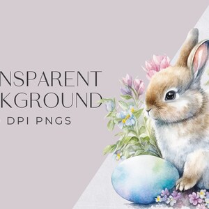 Watercolor Easter Bunny Clipart Pack, Clipart for Commercial Use ...