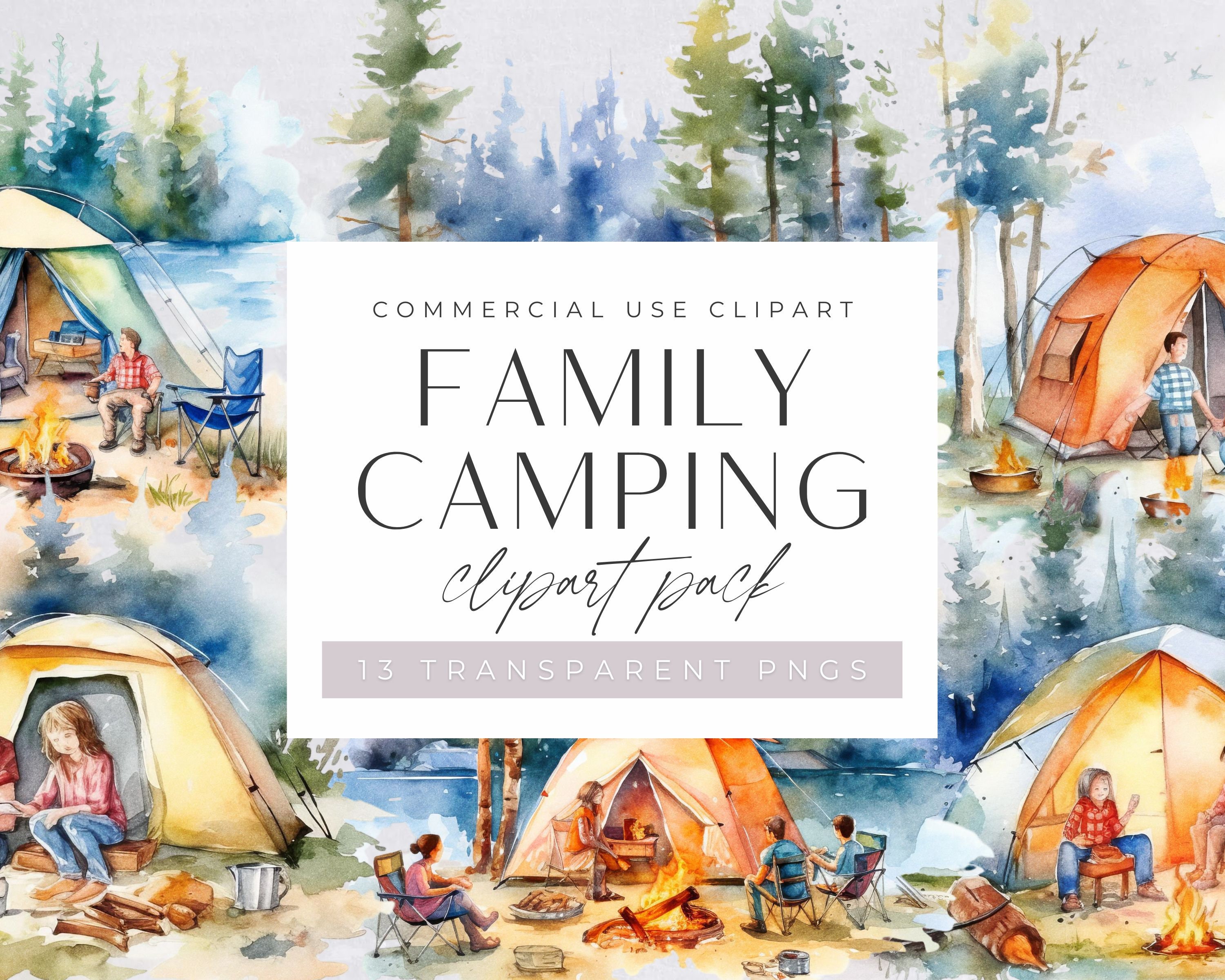 Family Camping Clip Art