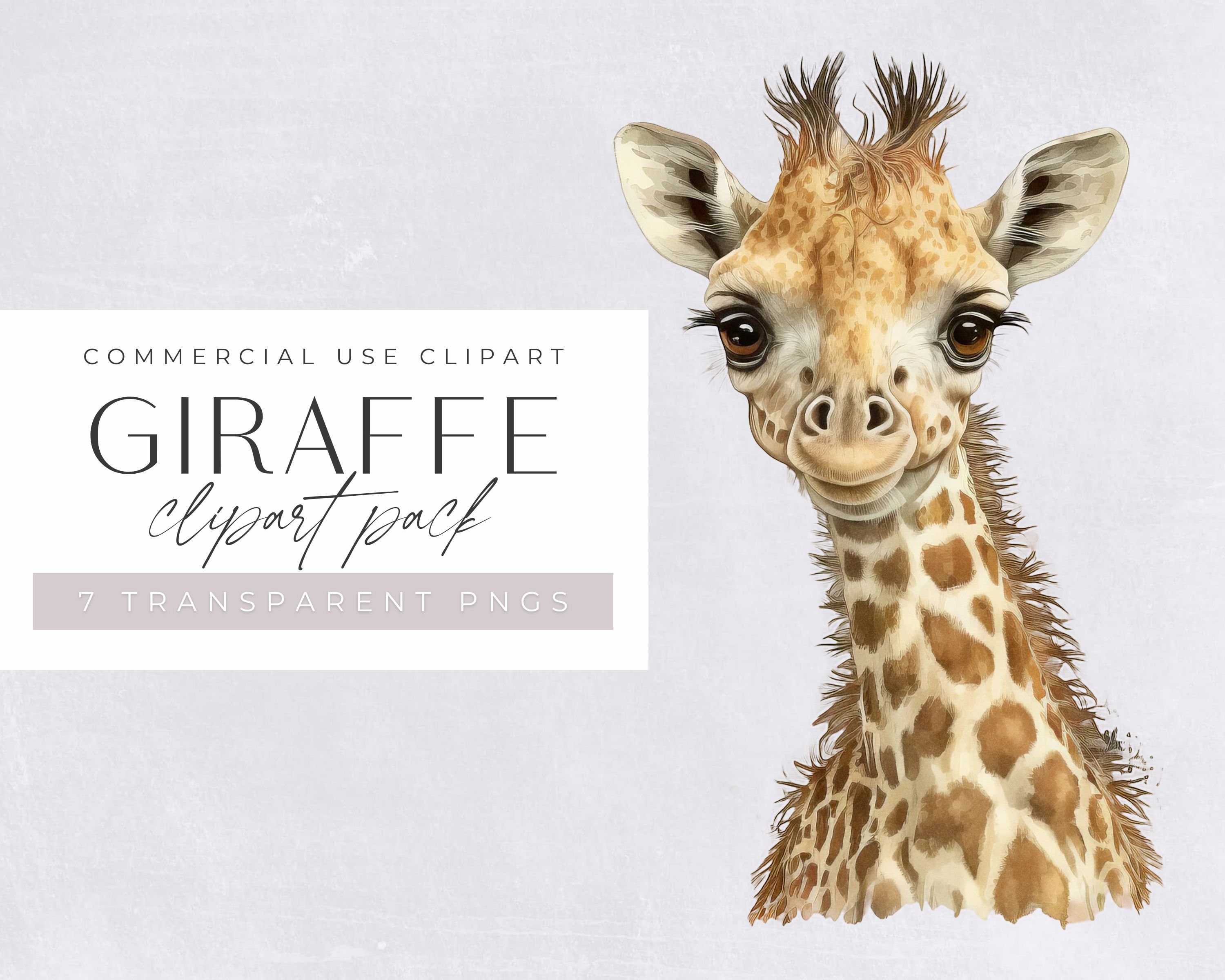 Giraffe Watercolor Clipart Cute Clip Art for Commercial Use - Etsy ...