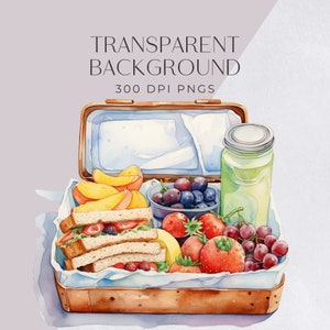 Lunch Box Clipart, Back to School Graphics, Health Food Lunches, Kids ...